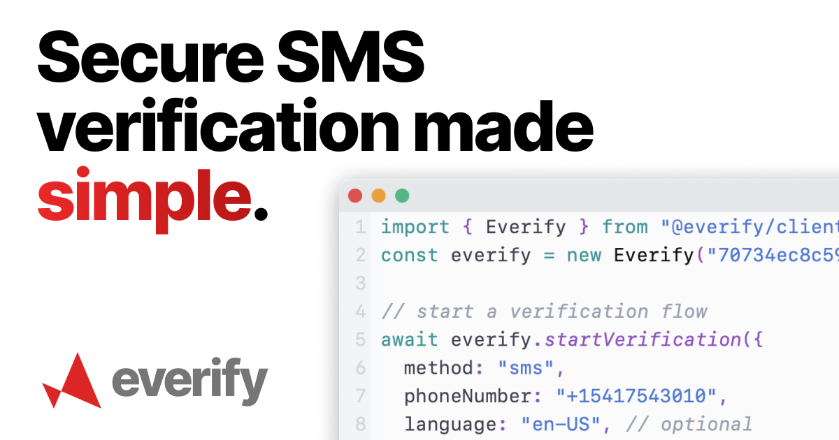 Everify - Secure SMS verification made simple.